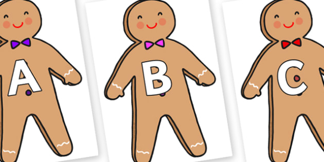 FREE! - A-Z Alphabet on Gingerbread Man (teacher made)