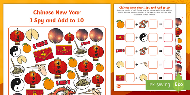 👉 Chinese New Year I Spy and Add to 10 (teacher made)