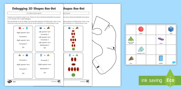 Create and Debug Programs with 3D Shapes (compatible with Bee-Bot)