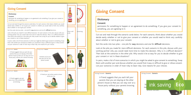 Giving Consent Worksheet Worksheet Teacher Made