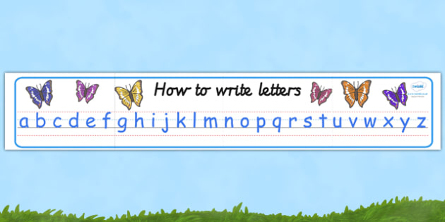 Butterfly Themed Alphabet Display Banner (Comic Sans)