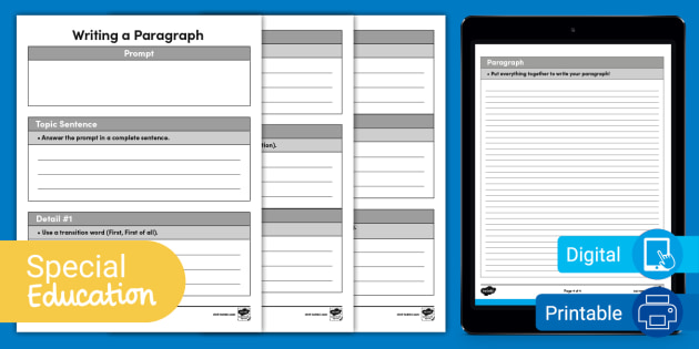 Paragraph Writing Graphic Organizer