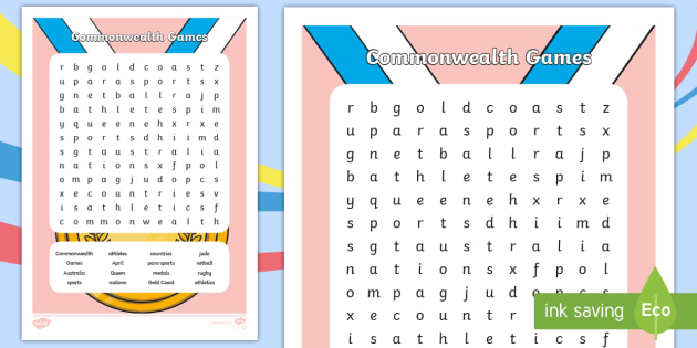 KS1 The Commonwealth Games Word Search (teacher made)