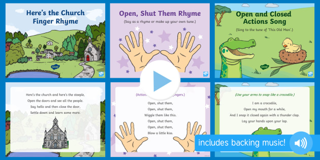 Open and Closed Concept Songs and Rhymes PowerPoints Pack