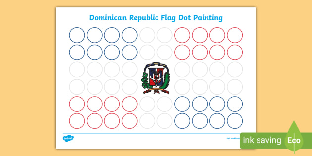 FREE! - Dominican Republic Flag Dot Painting Worksheet