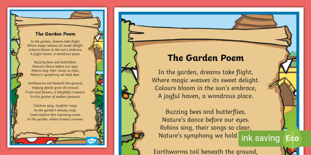 Little Stars Learning Who Lives In Your Garden Poetry Printable