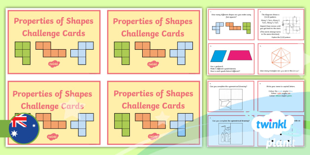 Year 4 Shape: Properties of Shapes Challenge Cards