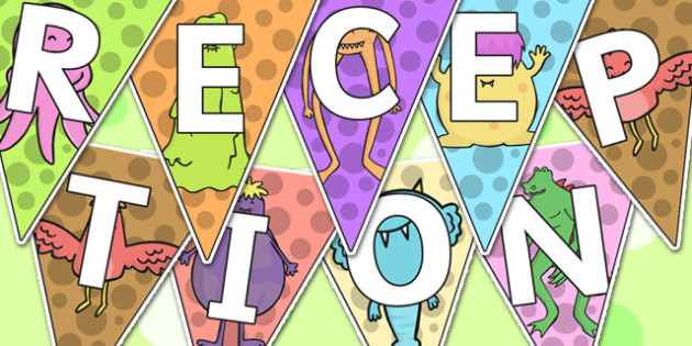 👉 Welcome to Reception Bunting Monster Themed