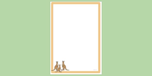 FREE! - Simple Blank Group of Kangaroos Page Border | Twinkl