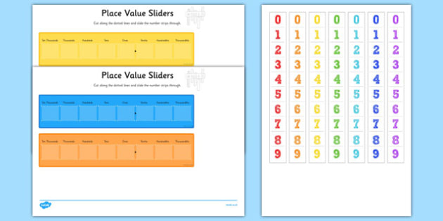 Place Value Maths Sliders Including Tenths, Hundredths and Thousandths