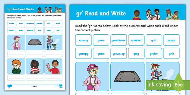 'gr' Read and Write Activity Sheets