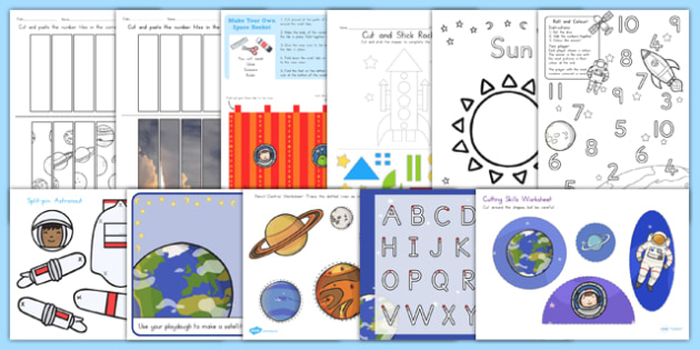 Space Themed Fine Motor Skills (teacher made)