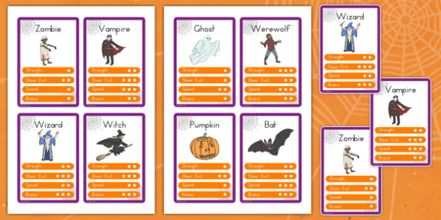 Halloween Character Top Trump Cards