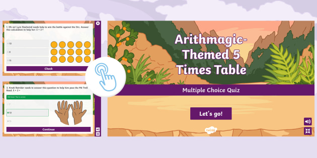 The Numbers Games: Arithmagic-Themed 5 Times Table Multiple Choice Quiz