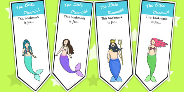 The Little Mermaid Editable Bookmarks (teacher made)