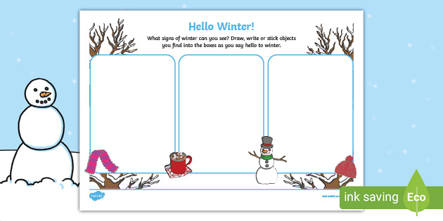 Hello Winter Worksheet (teacher made)
