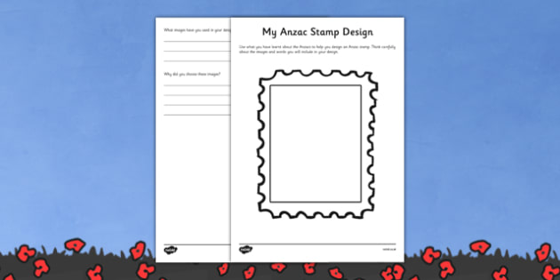 Anzac Stamp Design Worksheet