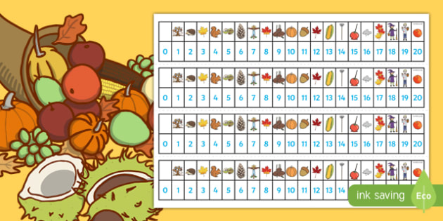 Autumn Number Track (1-20) (teacher made)