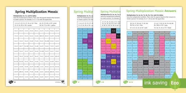 Multi Digit Multiplication Mosaics Multiplication Mosaics | TPT