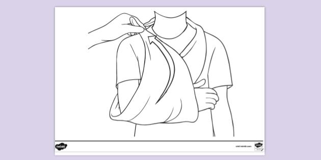 FREE! - First Aid Broken Bone Colouring Sheet (teacher made)