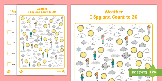 Weather I Spy and Count Activity to 20