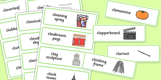 Three-Syllable CL Word Cards - Teaching Resources