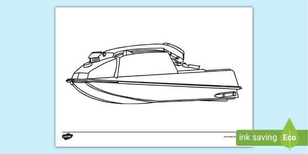 FREE! - Jet Ski Colouring Sheet - Primary Resources