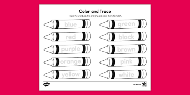 coloring pages using color words