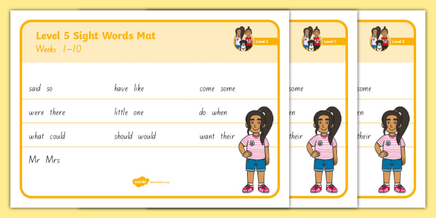 Phonics Level 5 Sight Words Mat (Teacher-Made)
