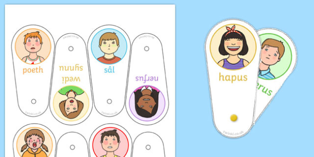 Emotions Fans Welsh- Welsh, sut wyt ti, oracy, emotions, emosiynau ...