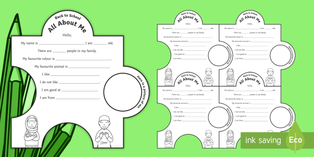 Jigsaw Activity All About Me Back To School Activities
