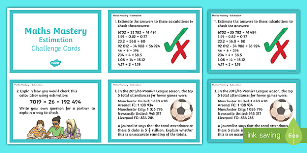 Year 6 Calculation Estimation Maths Mastery Activities Challenge Cards