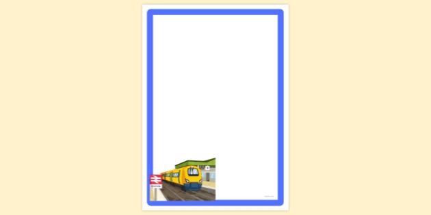 Simple Blank Modern Train Page Border | Save time planning