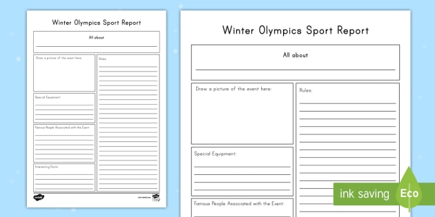 Winter Olympics Sport Report - Twinkl