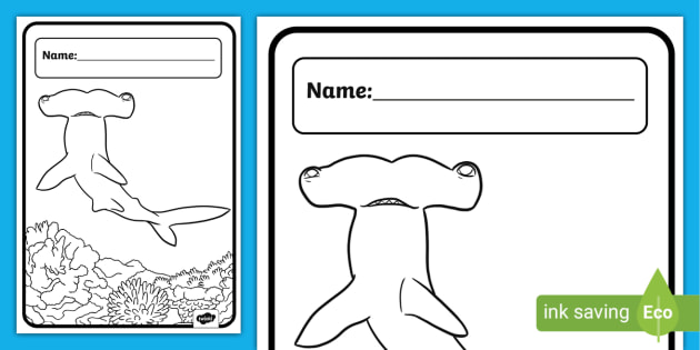 FREE! - Hammerhead Shark Colouring Book Cover (teacher made)