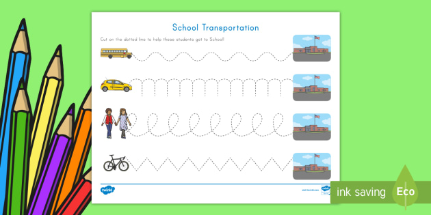 School Transportation Cutting Skills Worksheet / Worksheet, worksheet