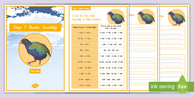 Stage 7 Number Knowledge Task Cards (teacher made)