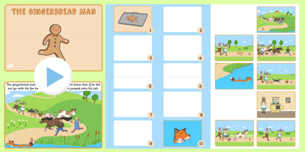The Gingerbread Man Story and Story Sequencing Notebook - story