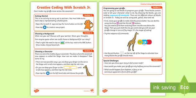 Computing: Programming with ScratchJr Year 1 Unit Pack