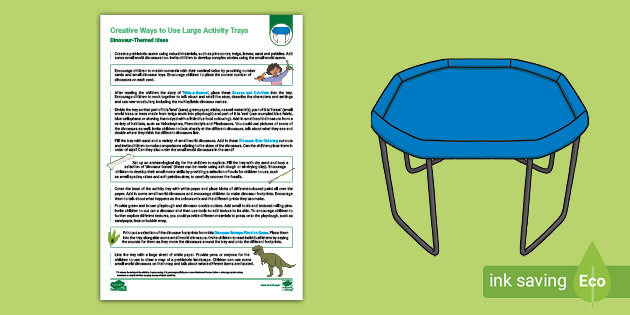 EYFS Creative Ways to Use Large Activity Trays: Dinosaur-Themed Ideas (New
