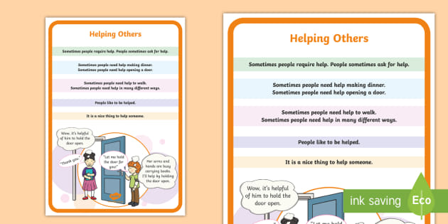Helping Others Social Situations Poster