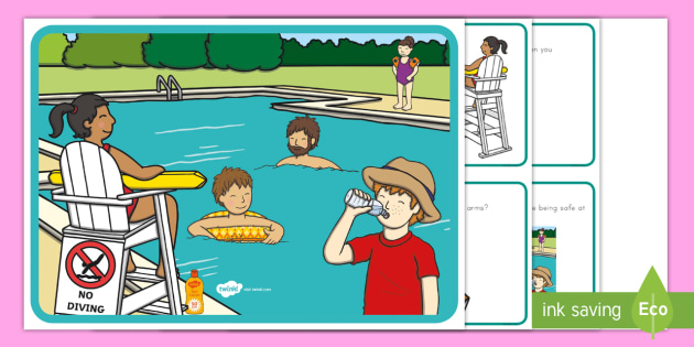 Water Safety Scene and Question Cards - protective behaviours