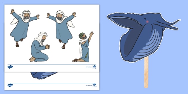 Jonah and the Big Fish Stick Puppets (Teacher-Made)