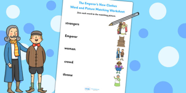 The Emperor's New Clothes Word and Picture Match