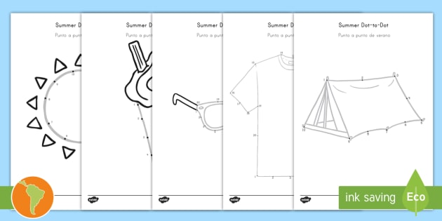 English/Spanish Connect the Dots for Summer | K-2 Activities