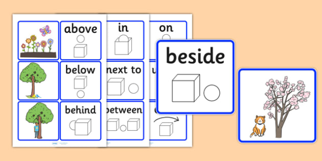 Preposition Matching Picture Cards - SEN, visual aid, position