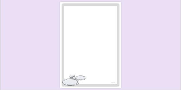 FREE! - Simple Blank Plates and Bowls Page Border | Page Borders