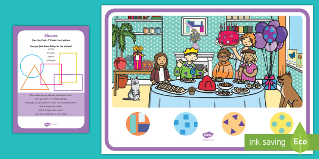 Shape-Themed Can You Find? Poster