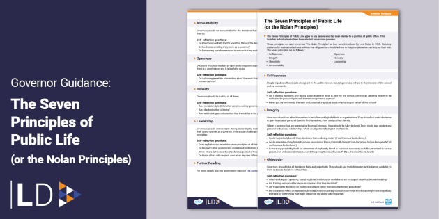 Governor Guidance: The Seven Principles of Public Life
