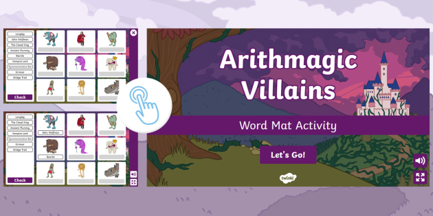Interactive Arithmagic Villains Word Mat Game | Twinkl Go!